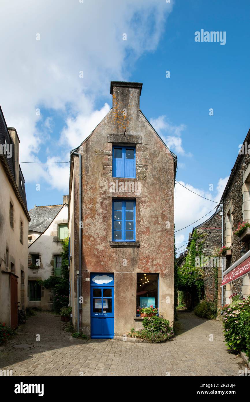 Dreamy, narrow house with blue windows between two alleys in Rochefort ...