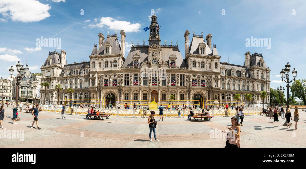 Summer panorama from Hotel De Ville, the largest city hall in Europe ...