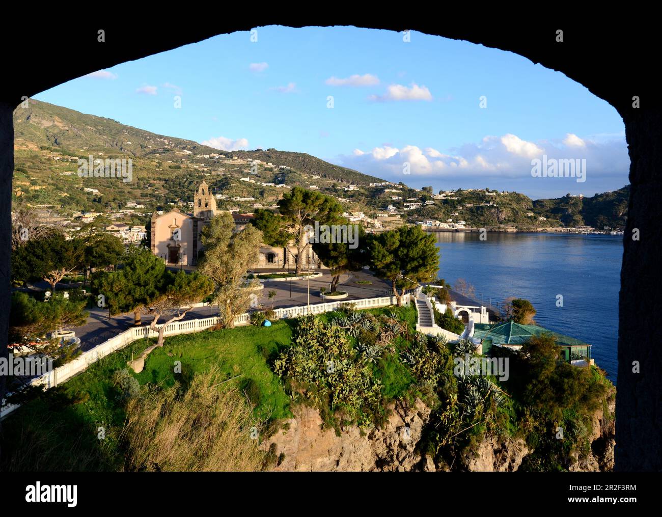 View at the castle of Lipari, Aeolian Islands, southern Italy Stock ...