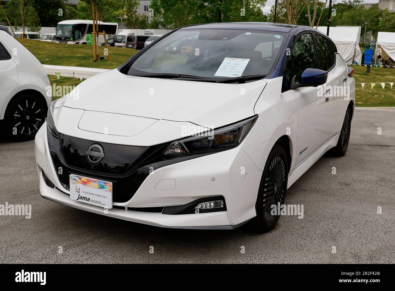 Hiroshima, Japan. 19th May, 2023. An electric vehicle Nissan LEAF ...