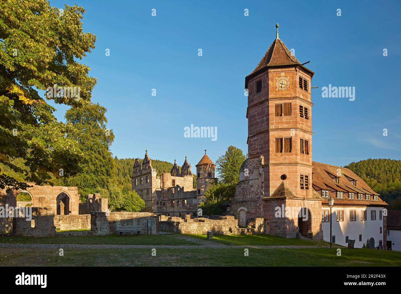 Former Benedictine monastery of St. Peter and Paul, gate tower, castle ...