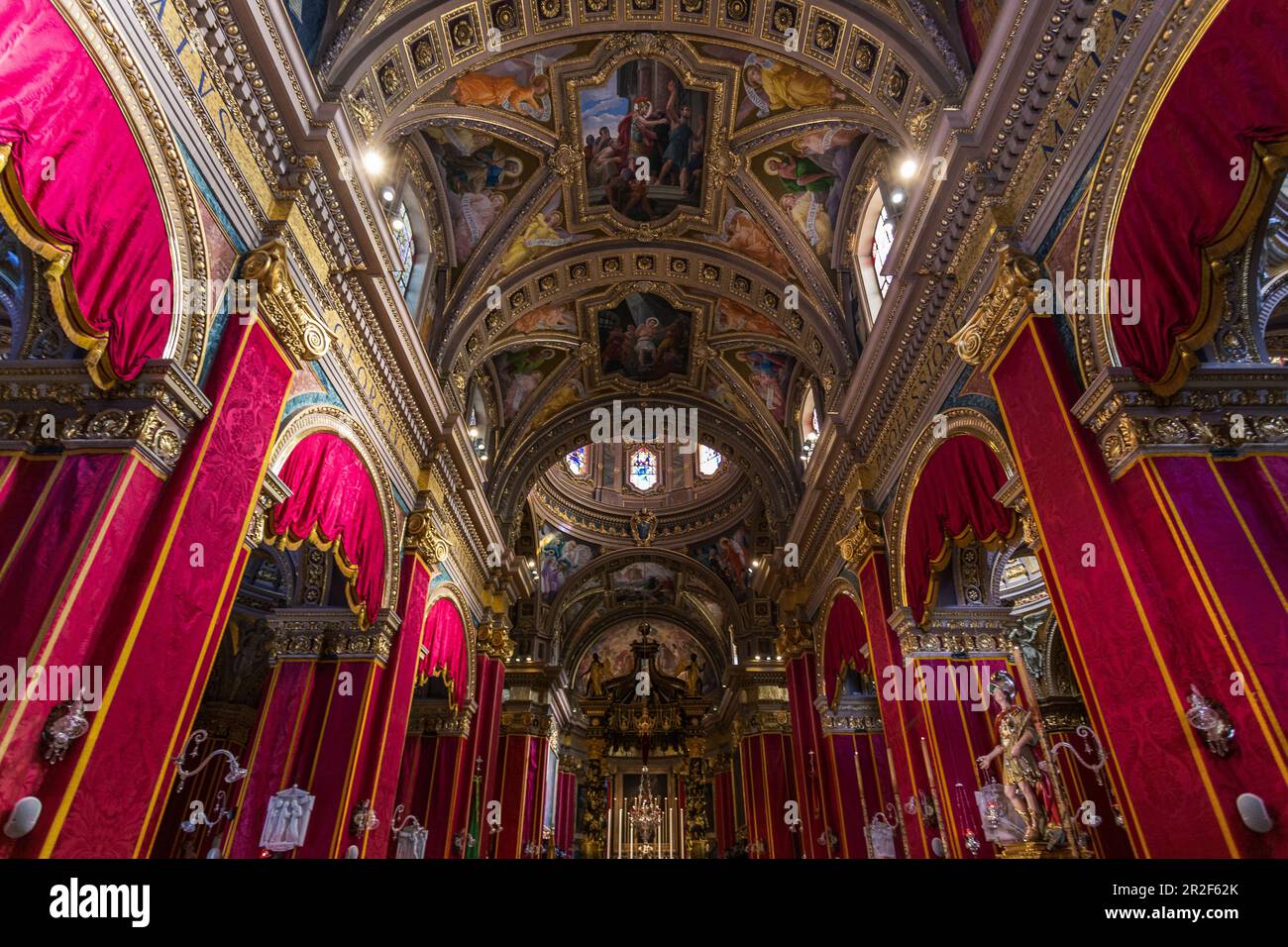 Inside the St. George's Basilica in Victoria, Gozo, Malta Stock Photo ...
