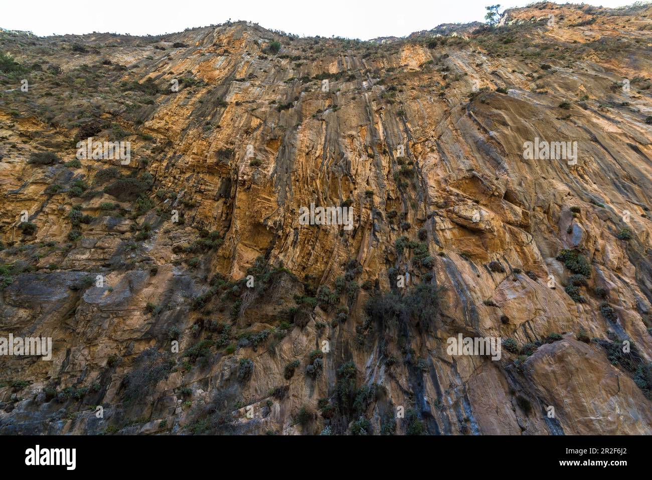 Imposing rock faces on hike in Samaria Gorge, West Crete, Greece Stock ...
