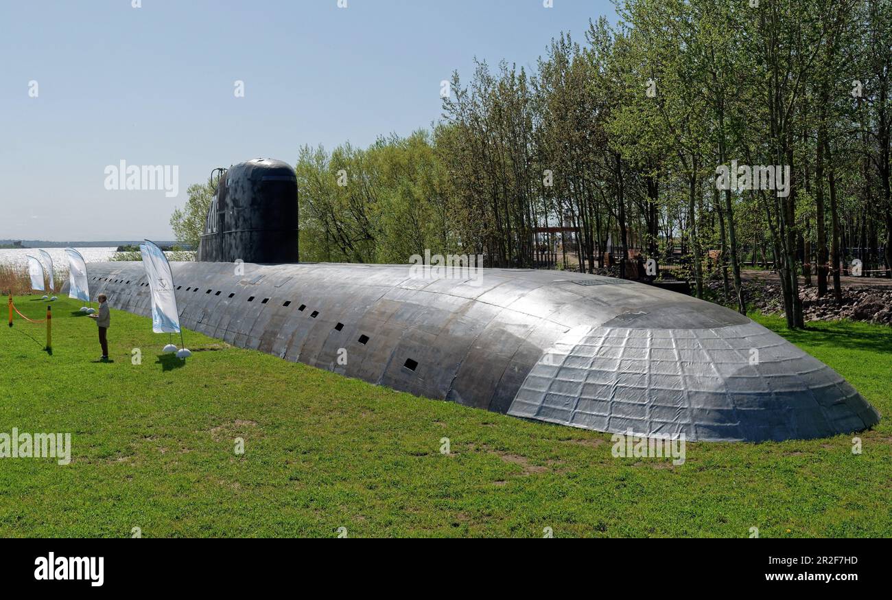 Opening ceremony of the layout of the first Soviet nuclear submarine K ...