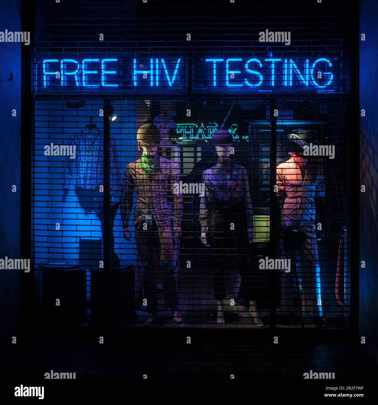 Free HIV Testing neon sign at Out of the Closet, Brooklyn, New York ...