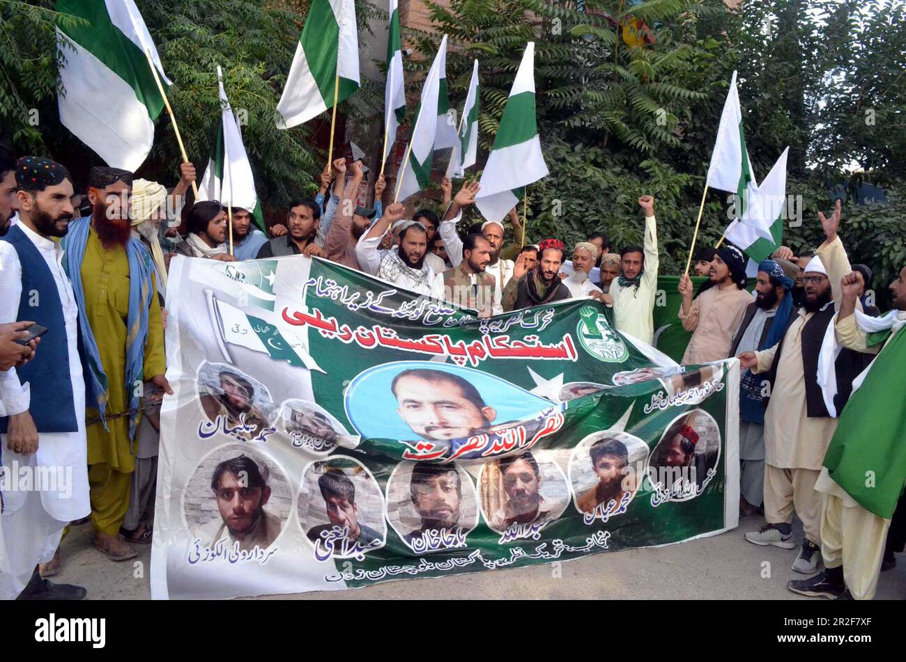 Pakistan. 19th May, 2023. Members of Tehreek-e-Nazariya Pakistan ...