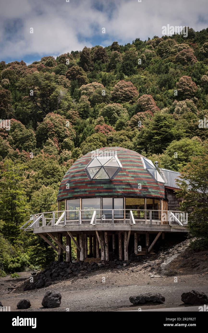 the stylish Cafe "Cavernas Volcan Osorno", Region de los Lagos, Chile ...