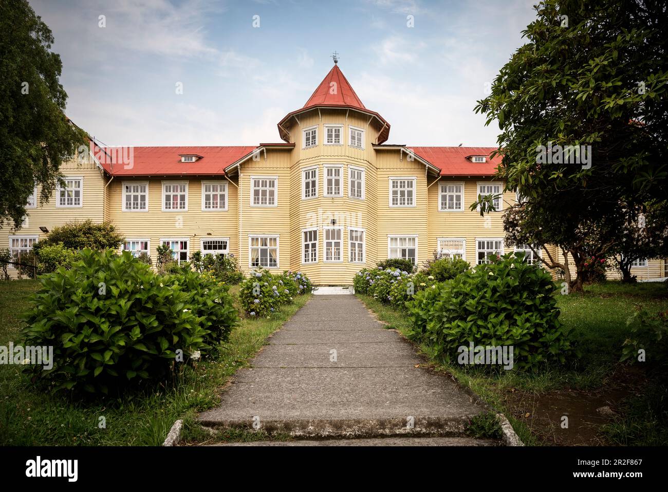 historic building on Lago (Lake) Ranco, Region de los Lagos, Chile ...