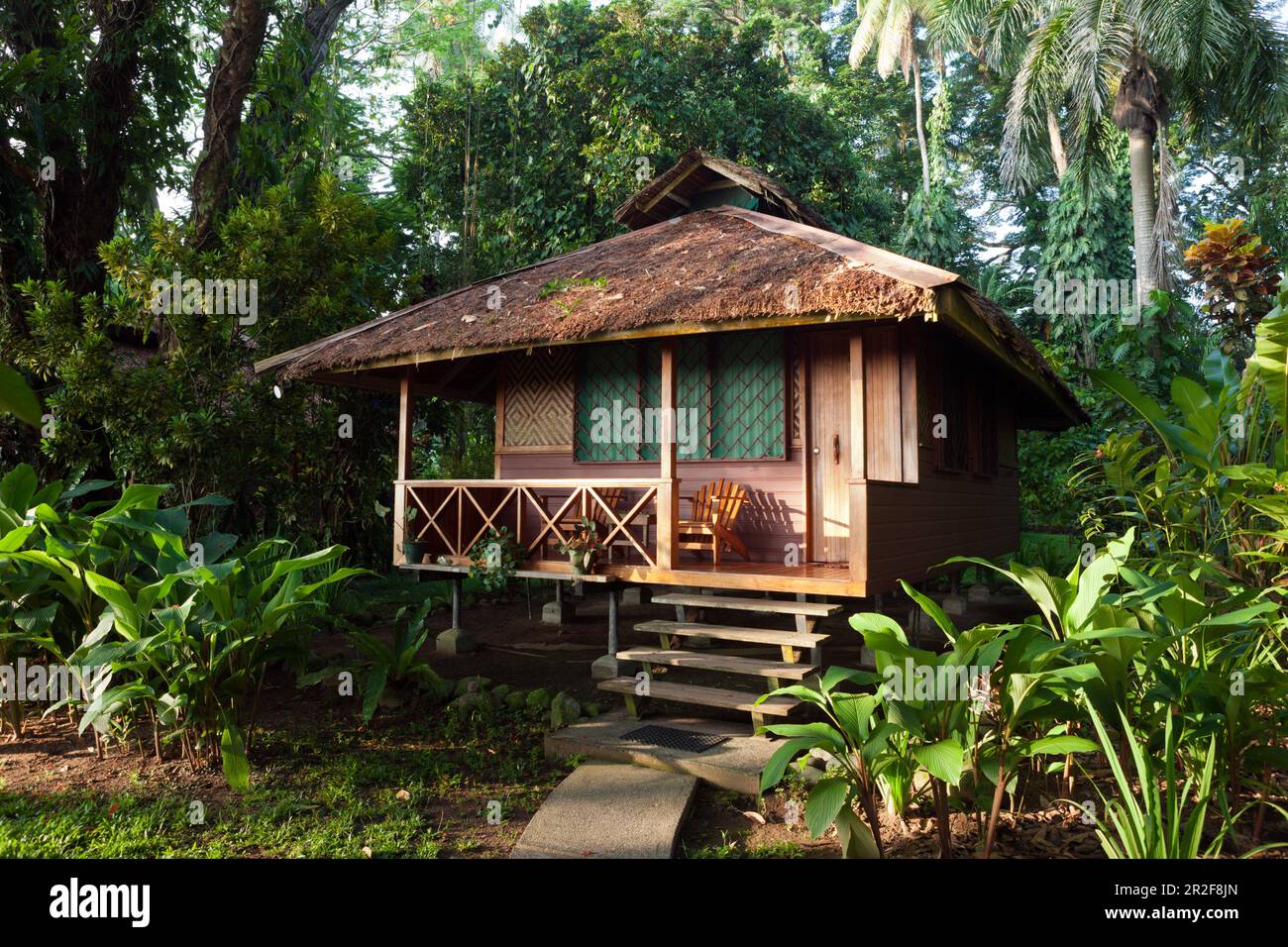 Bungalow of the Walindi Plantation Resort, Kimbe Bay, New Britain ...