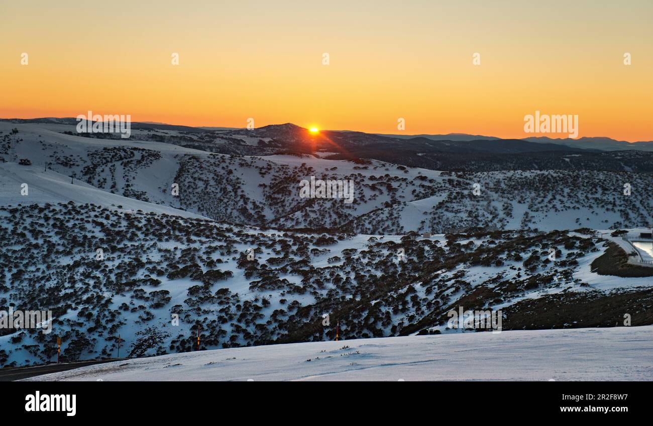 Sunrise at Mt. Hotham ski area, Victoria, Australia Stock Photo - Alamy