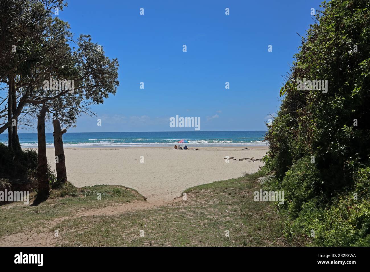 view of quiet beach Main Beach, North Stradbroke Island, Queensland ...