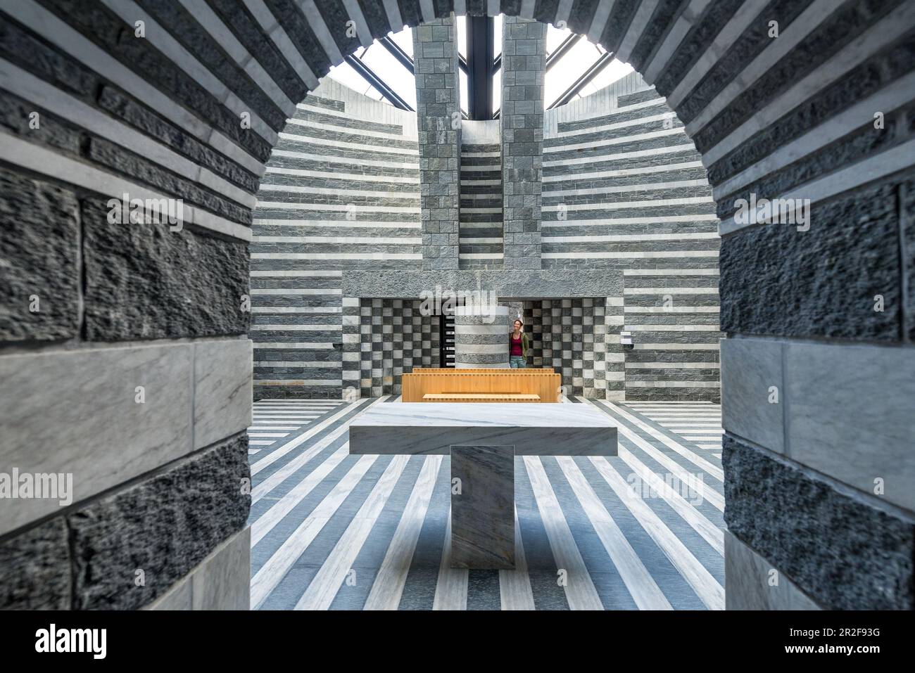 Modern church in Mogno, San Giovanni Battista, designed by Mario Botta ...