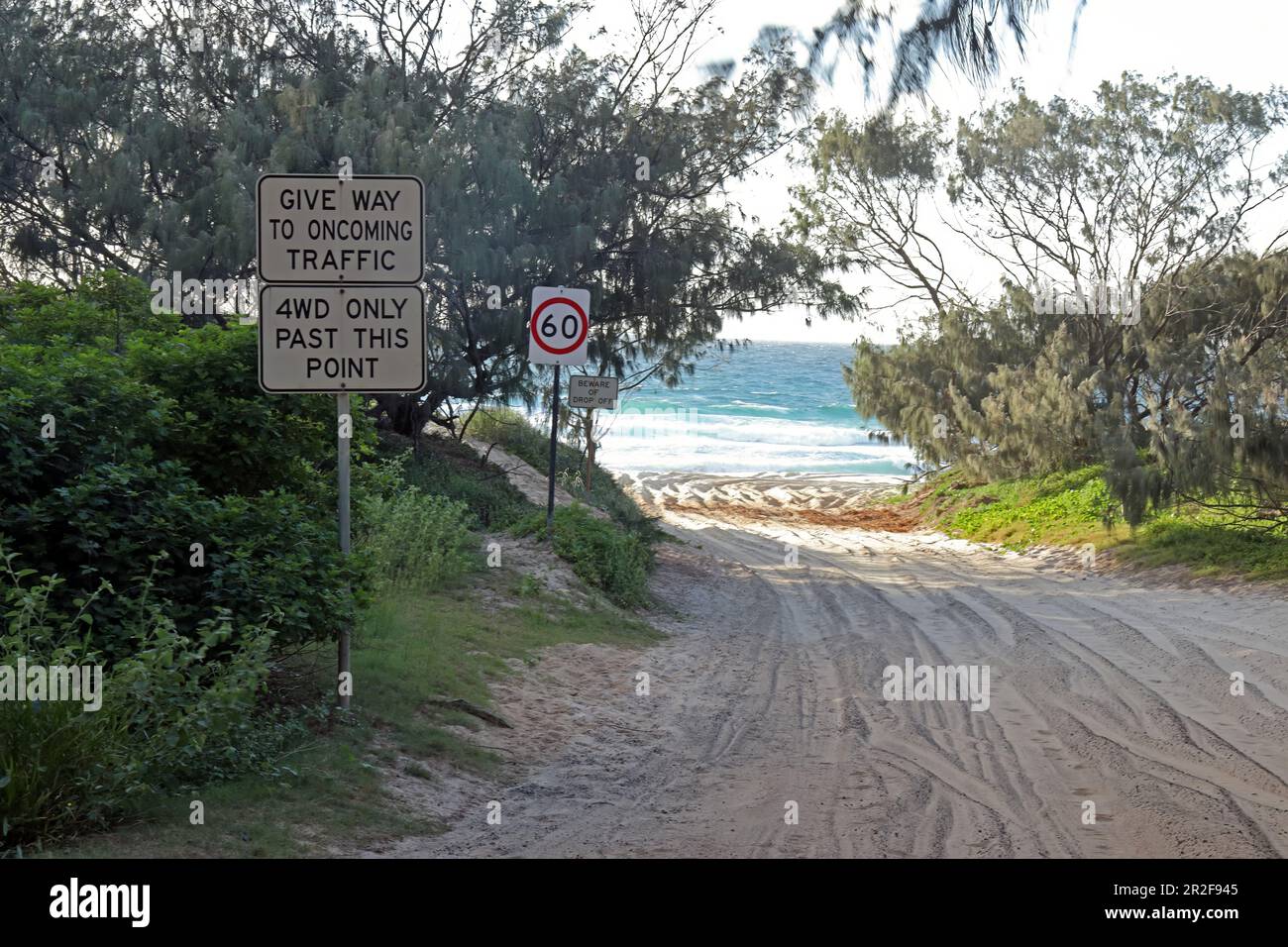 track to the beach Main Beach, North Stradbroke Island, Queensland ...