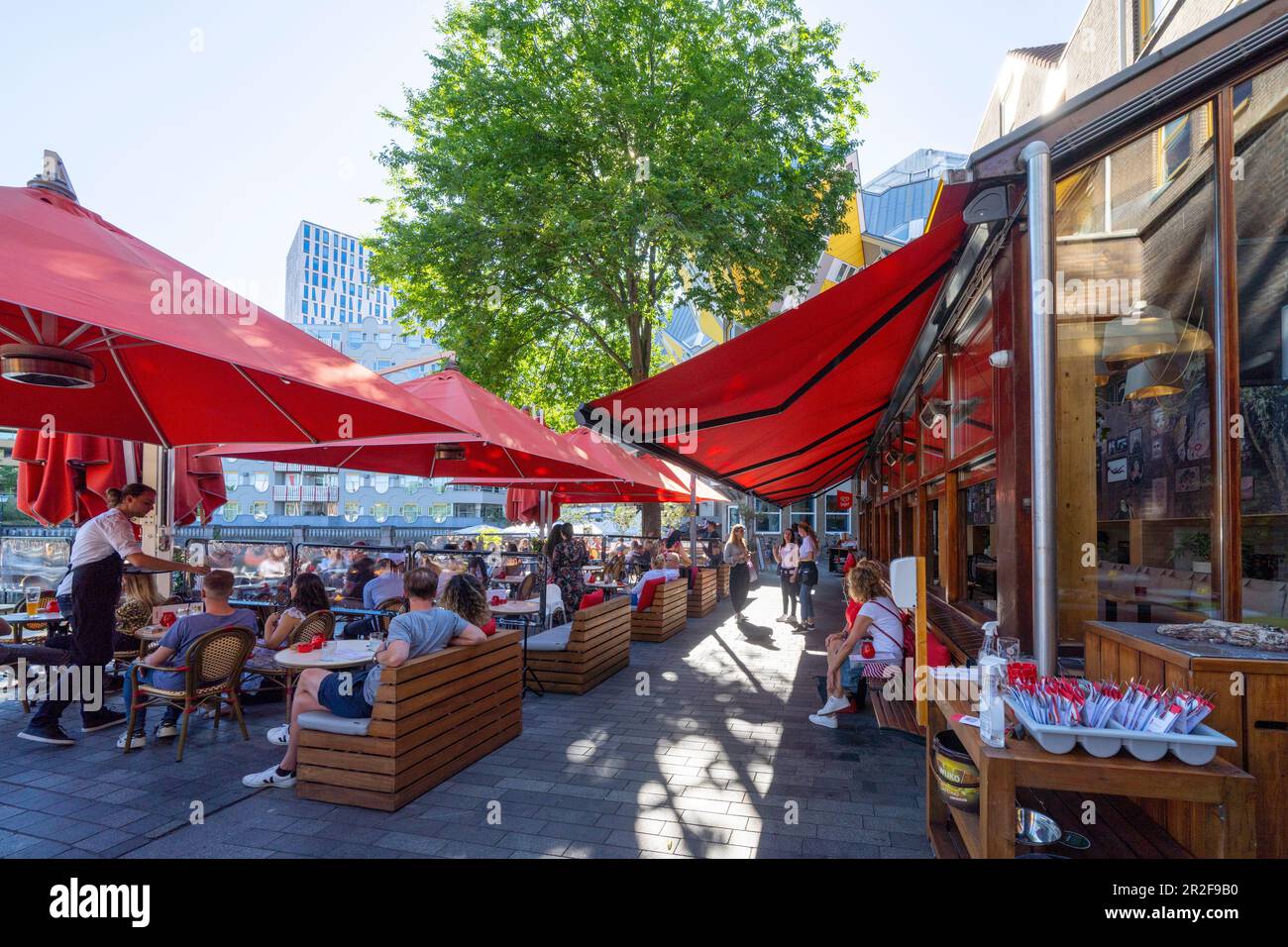 Outdoor bar at the old port of Rotterdam, Holland Stock Photo - Alamy