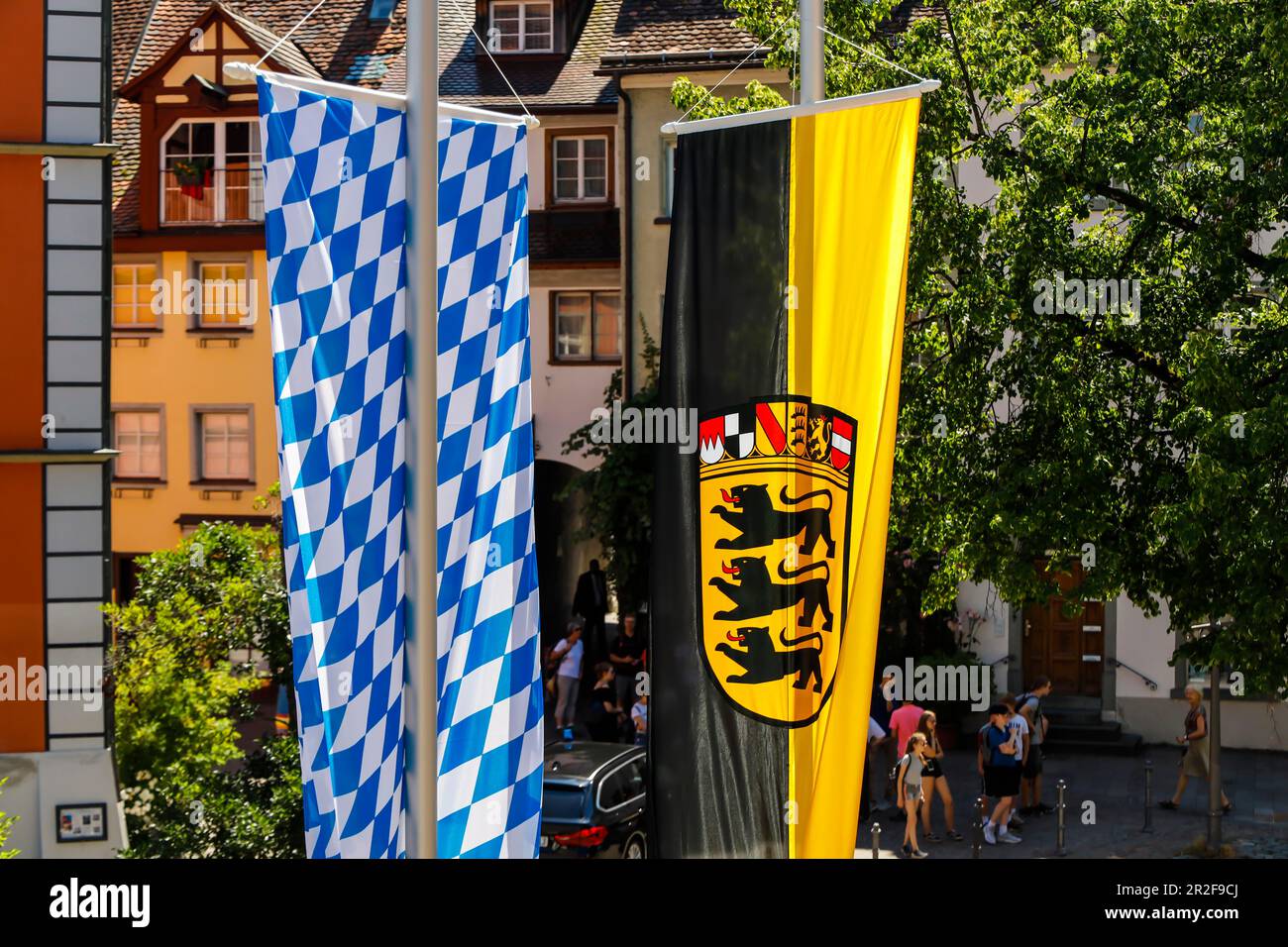Flags of the Federal States of Baden-Wuerttemberg and Bavaria ...
