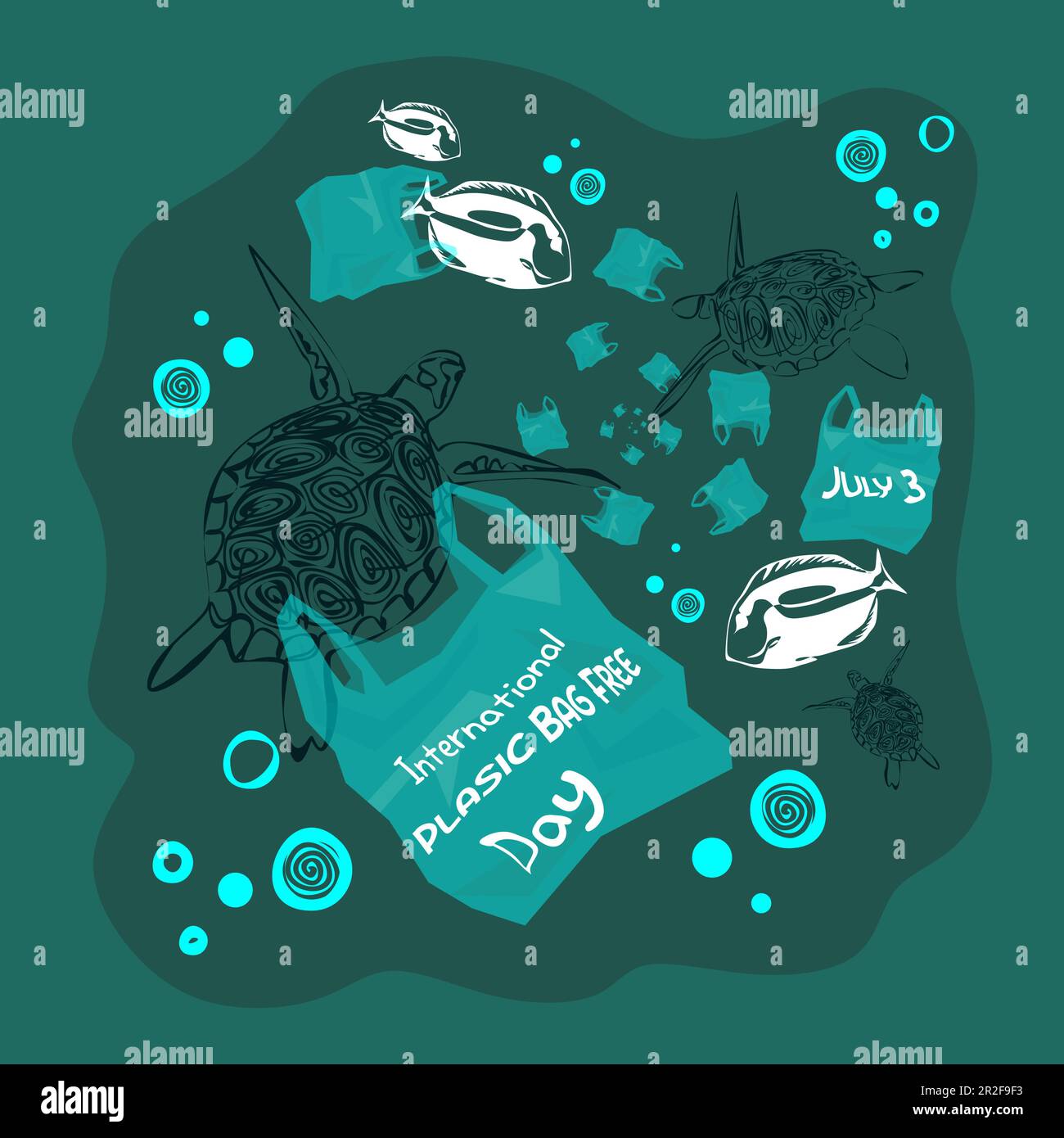 International plastic bag free day. Say no to plastic. Save the ocean ...