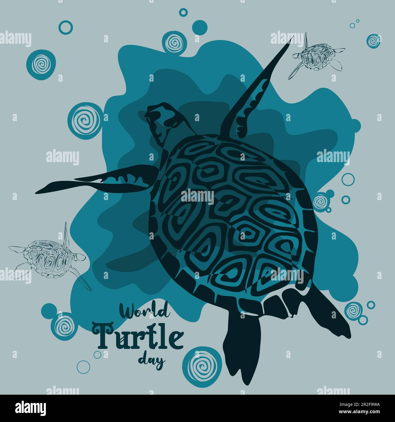World Turtle Day on May 23. Turtle silhouette vector illustration for ...