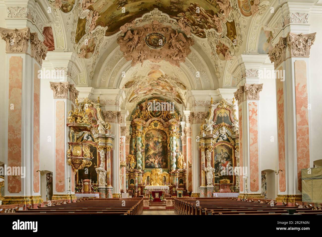 Altar of the Benedictine Abbey Metten, Metten, Danube Cycle Path, Lower ...