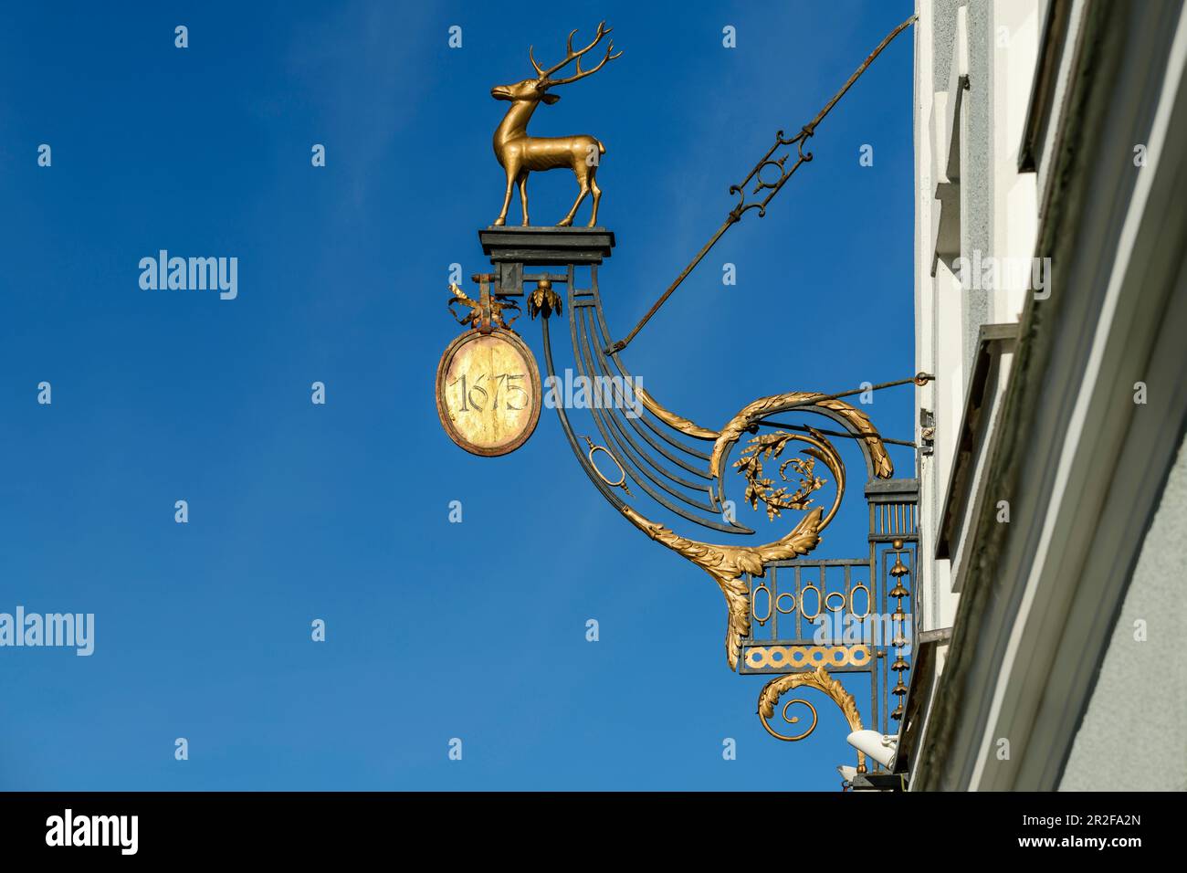 Guild signs in Günzburg, Günzburg, Danube Cycle Path, Swabia, Bavaria ...