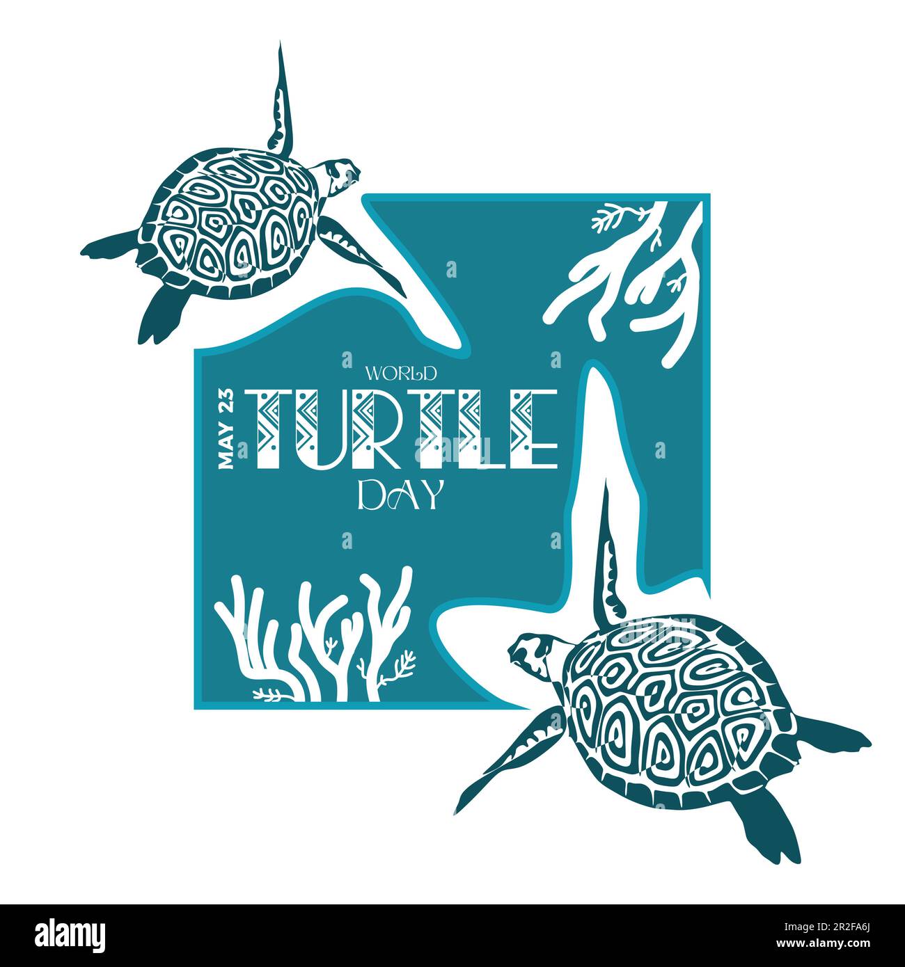World Turtle Day on May 23. Turtle silhouette vector illustration for ...