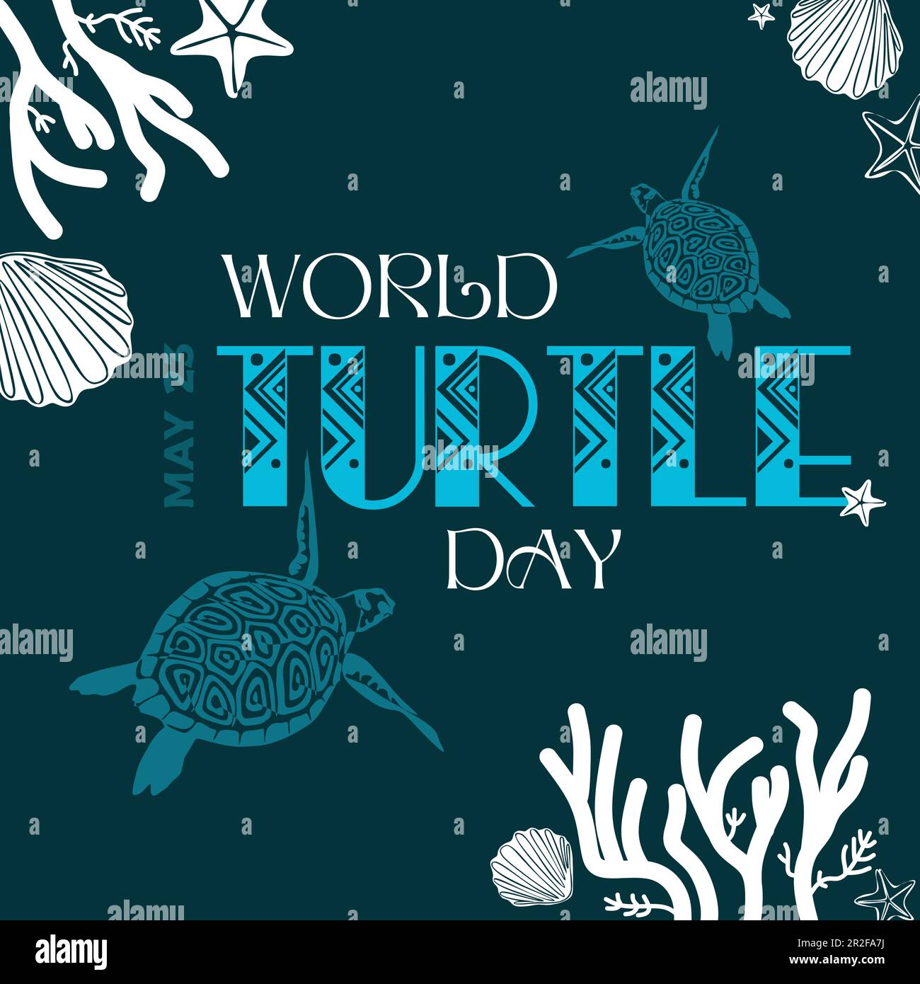 World Turtle Day on May 23. Turtle silhouette vector illustration for ...