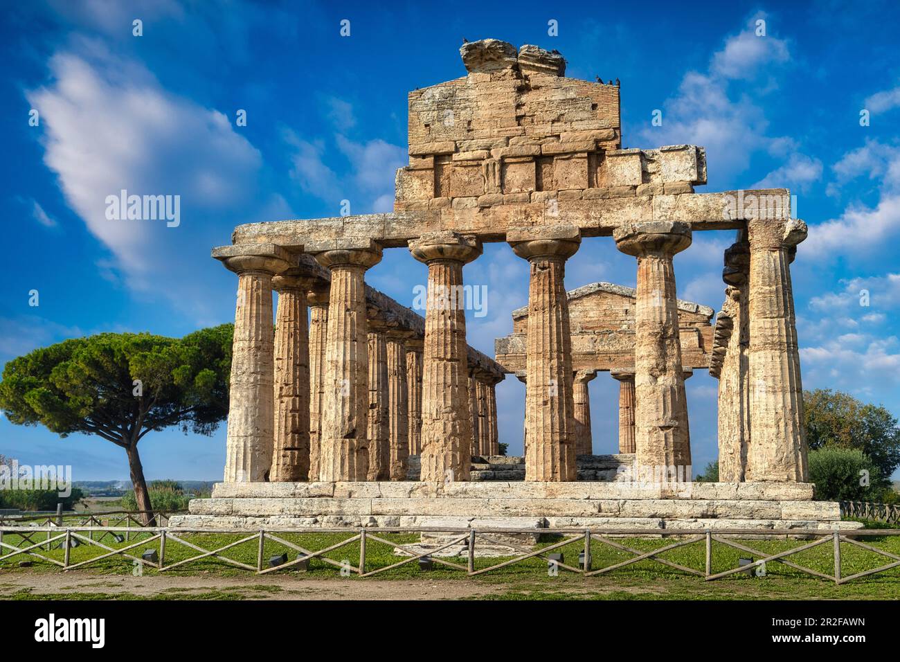 The Athenaion, Temple of Ceres or Temple of Athena in Paestum, Campania ...