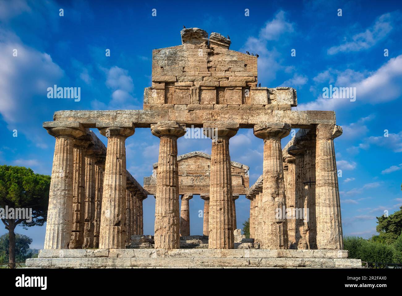 The Athenaion, Temple of Ceres or Temple of Athena in Paestum, Campania ...