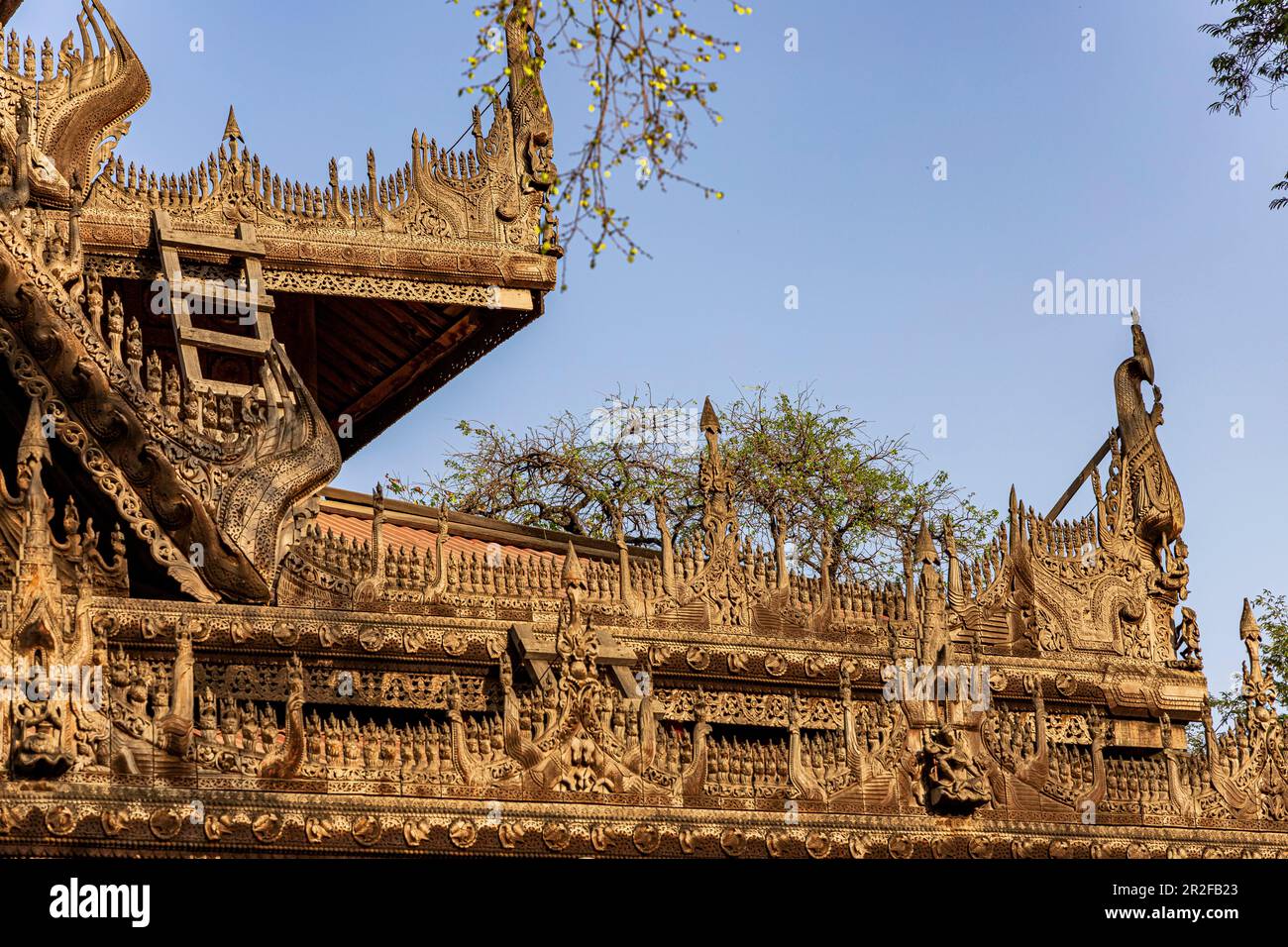 Shwenandaw Monastery (Gold Palace Monastery) made of teak. Mandalay ...