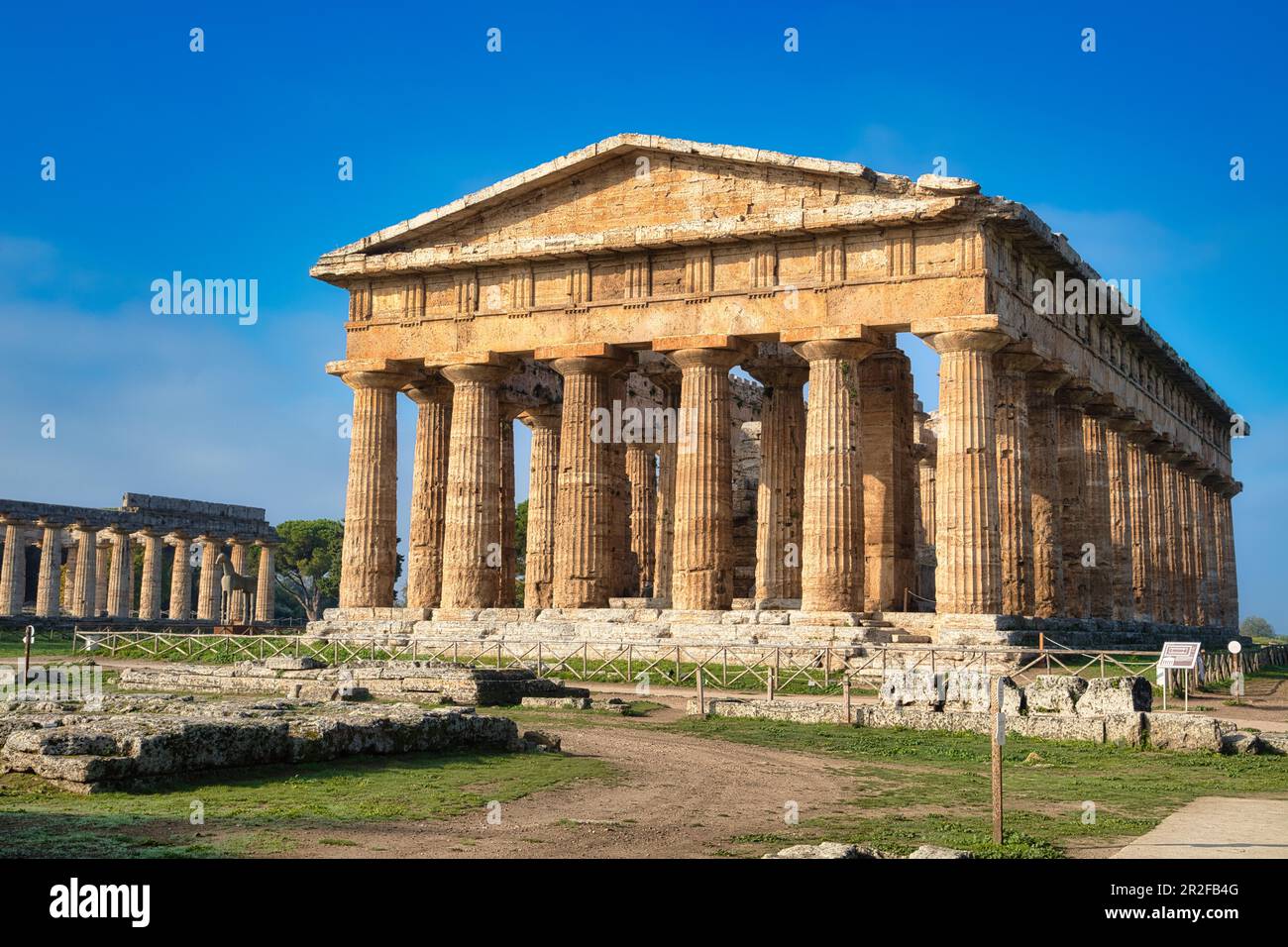 The ancient Doric Greek Temple of Hera of Paestum built in about 460 ...