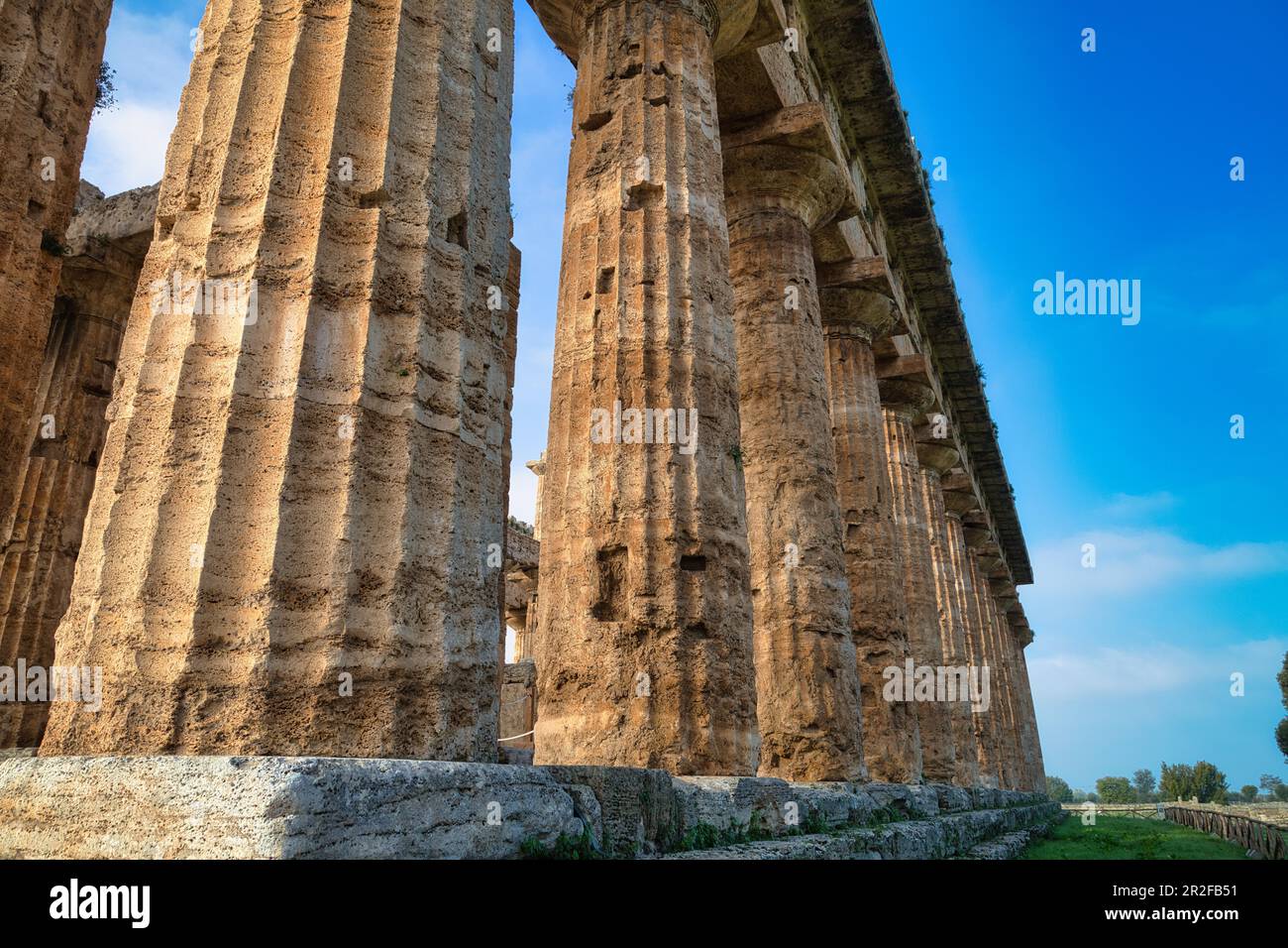 The ancient Doric Greek Temple of Hera of Paestum built in about 460 ...