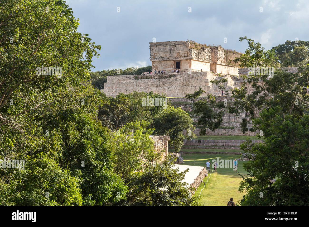 Ancient buildings on the site of the ancient Mayan city of Uxmal ...