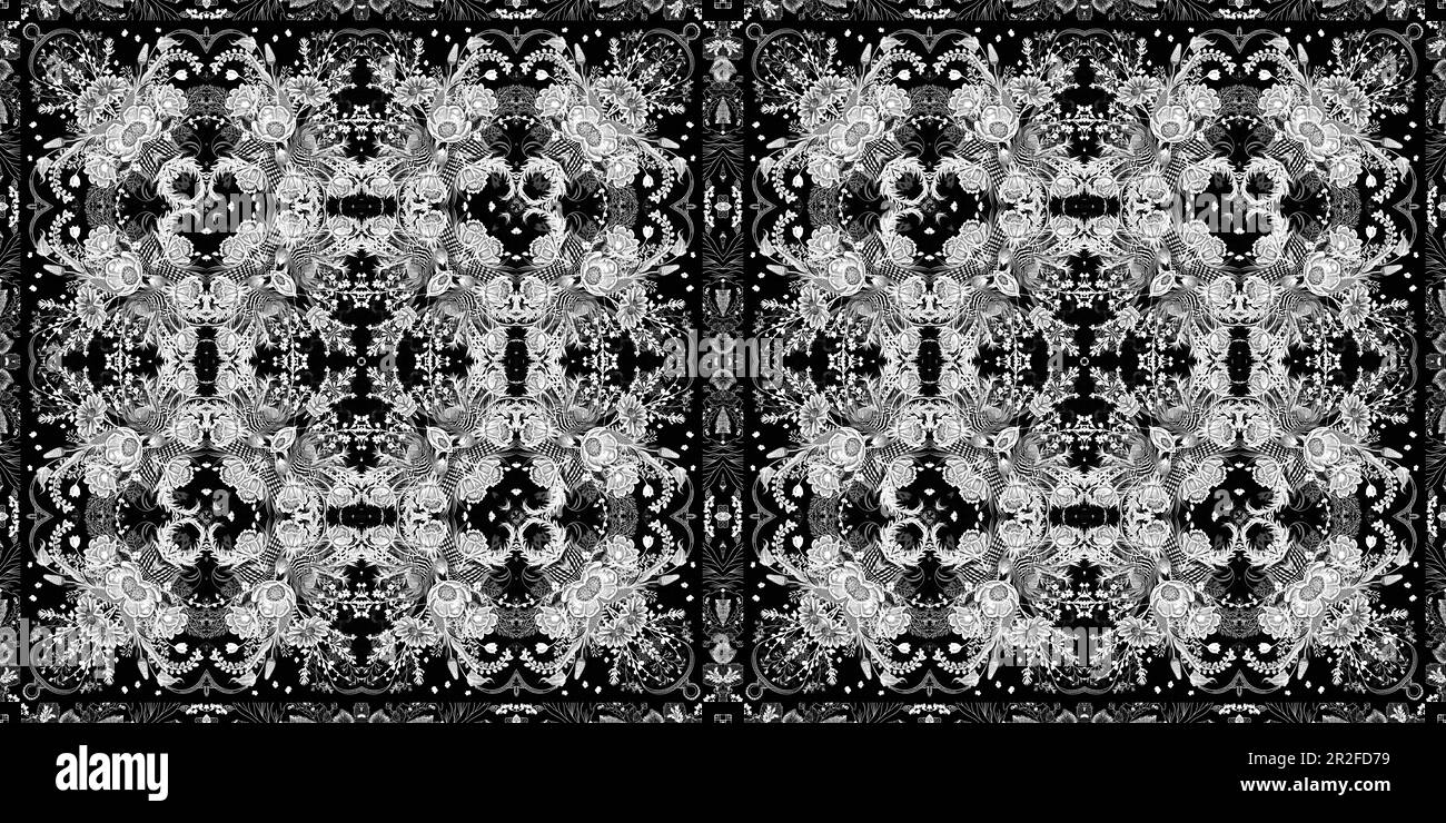 Black Damask Border To Print