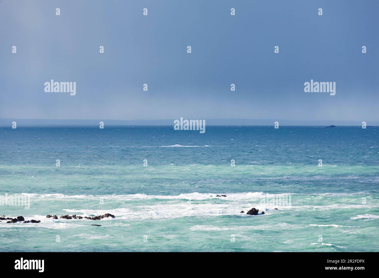The sea between the caps Frehel and Erquy during a storm. Here the Cote ...