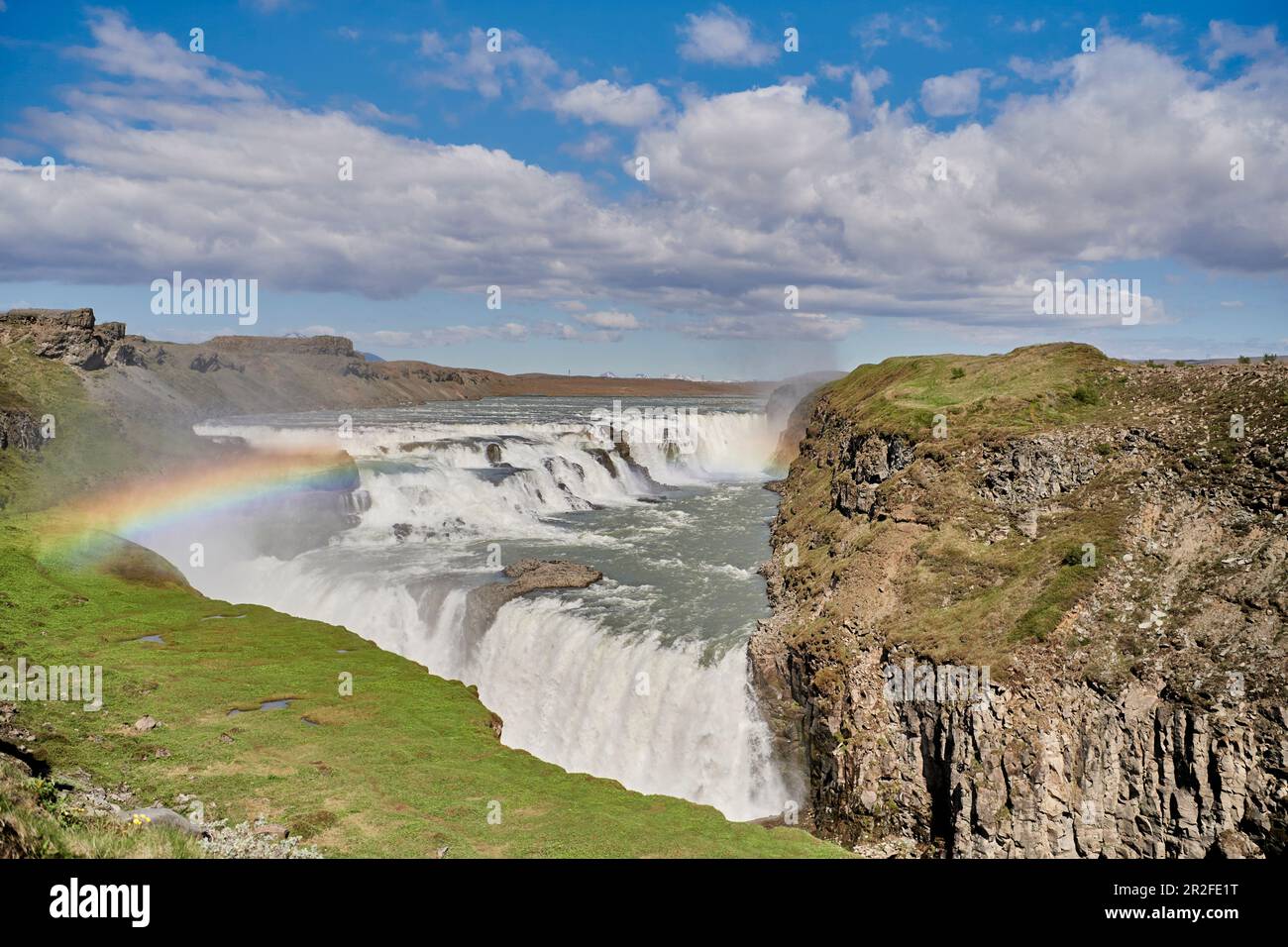 Gullfoss waterfall lower tier, Suðurland, Iceland Stock Photo - Alamy