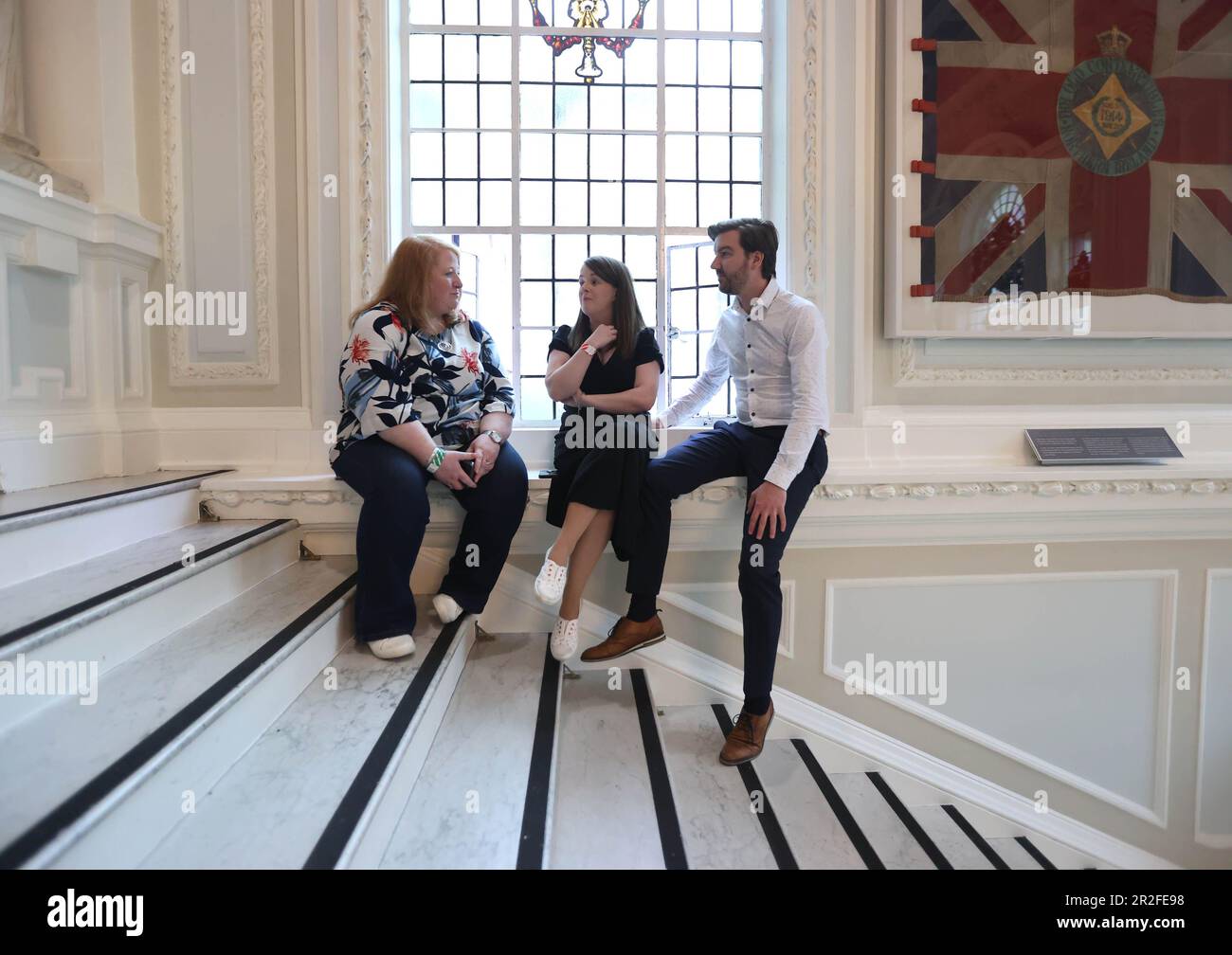 Alliance Party leader Naomi Long (left) with Nuala McAllister and Sam ...