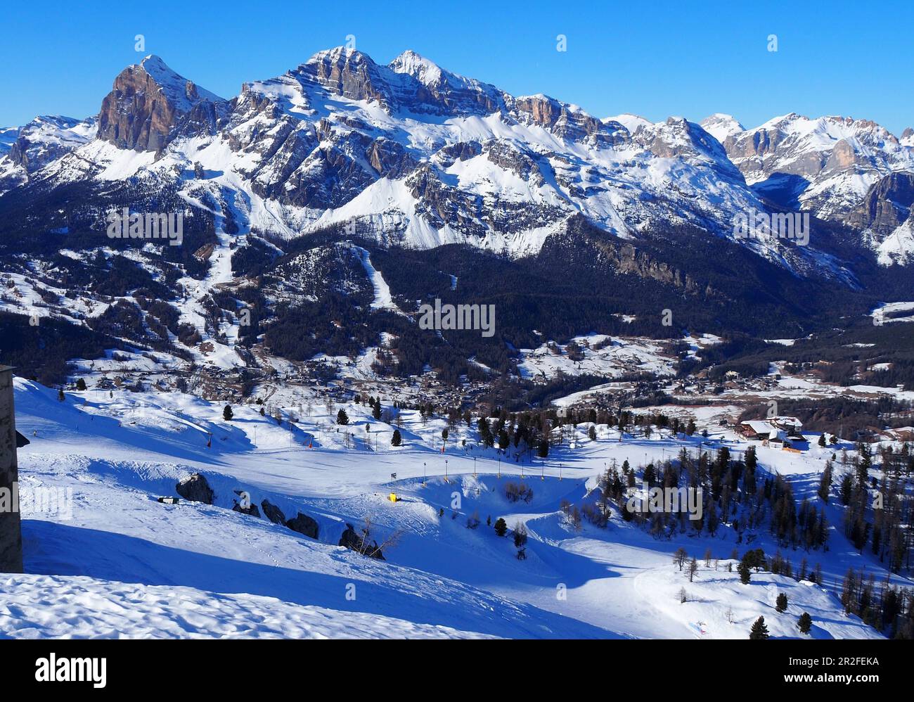 in the skiing area under the Cristallo above Cortina d´Ampezzo with ...