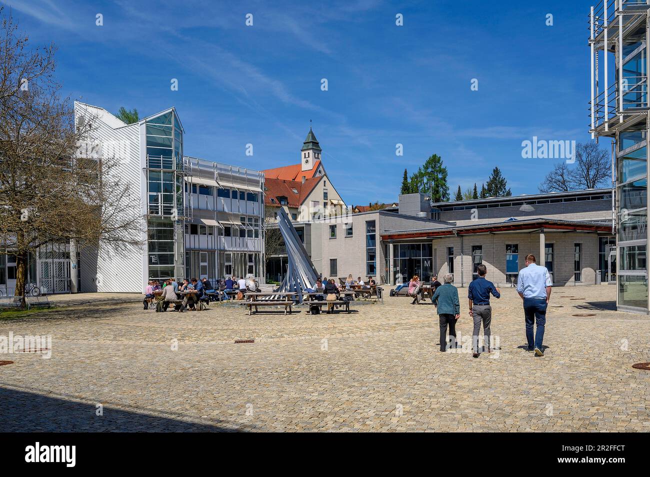 University of Applied Sciences and students during lunch break, Kempten ...