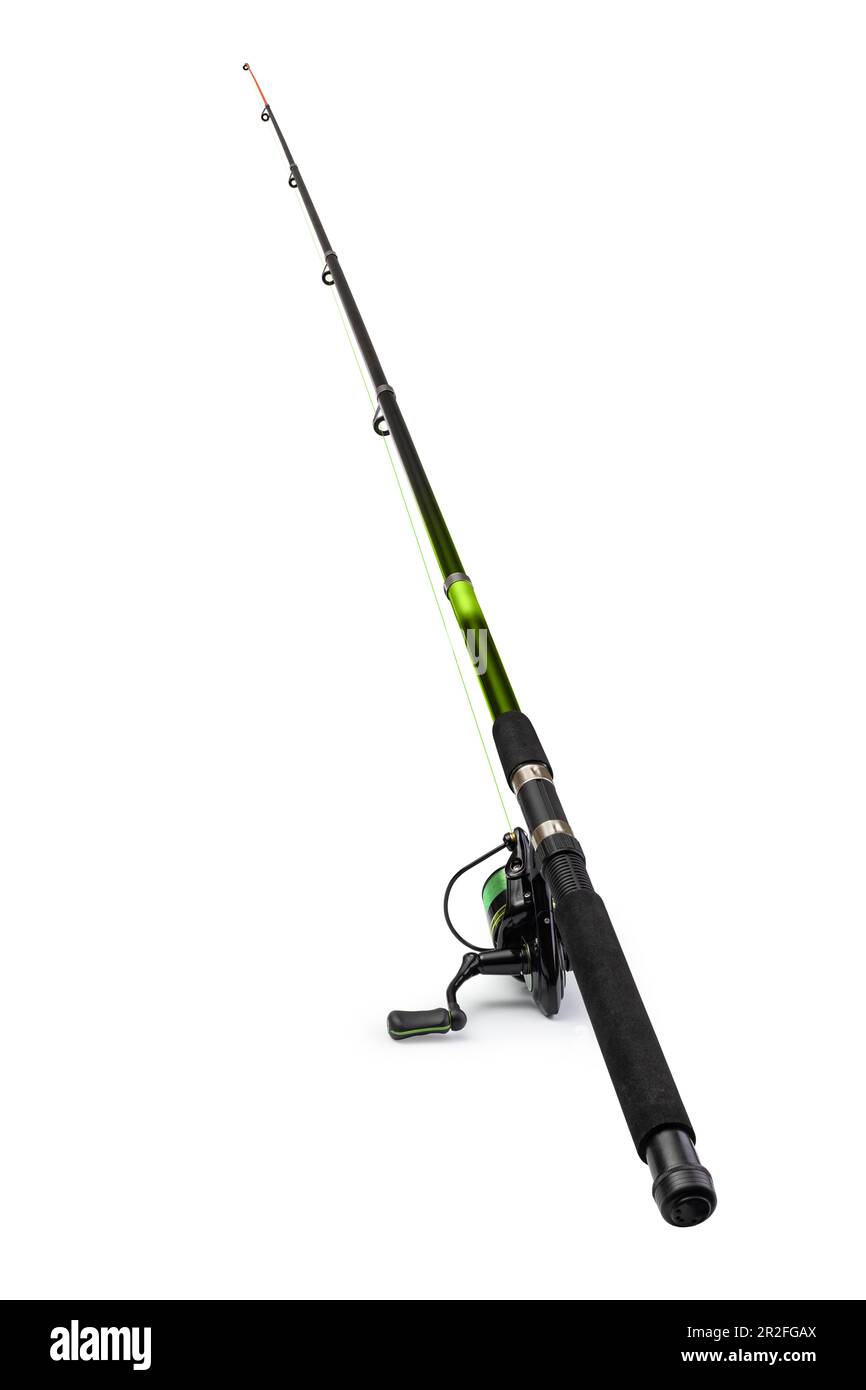 Fishing rod white background Cut Out Stock Images & Pictures - Alamy