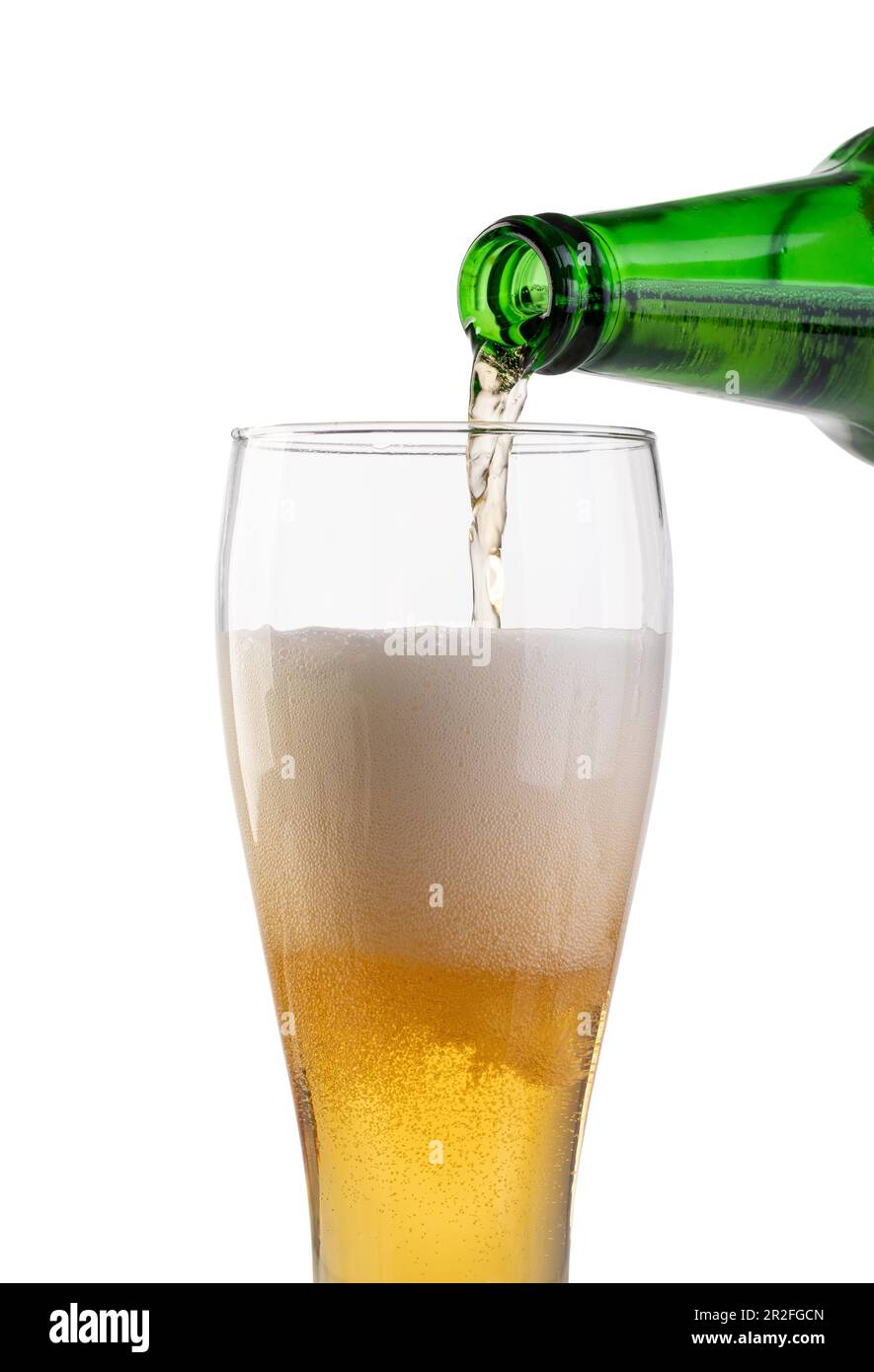 pouring beer isolated on a white background Stock Photo - Alamy