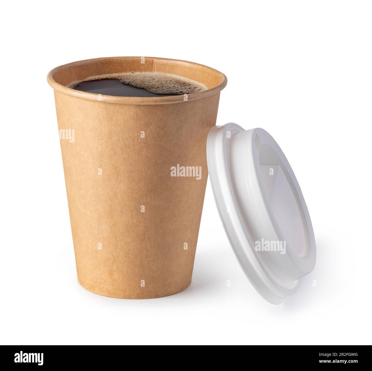Paper cup of coffee isolated on white background Stock Photo - Alamy