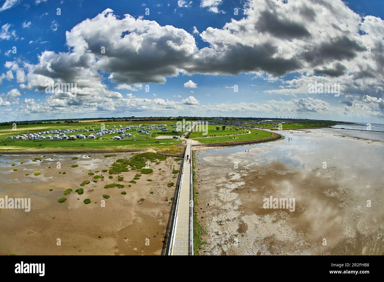 View of the dike foreland, Dorum-Neufeld, Lower Saxony, Germany Stock ...