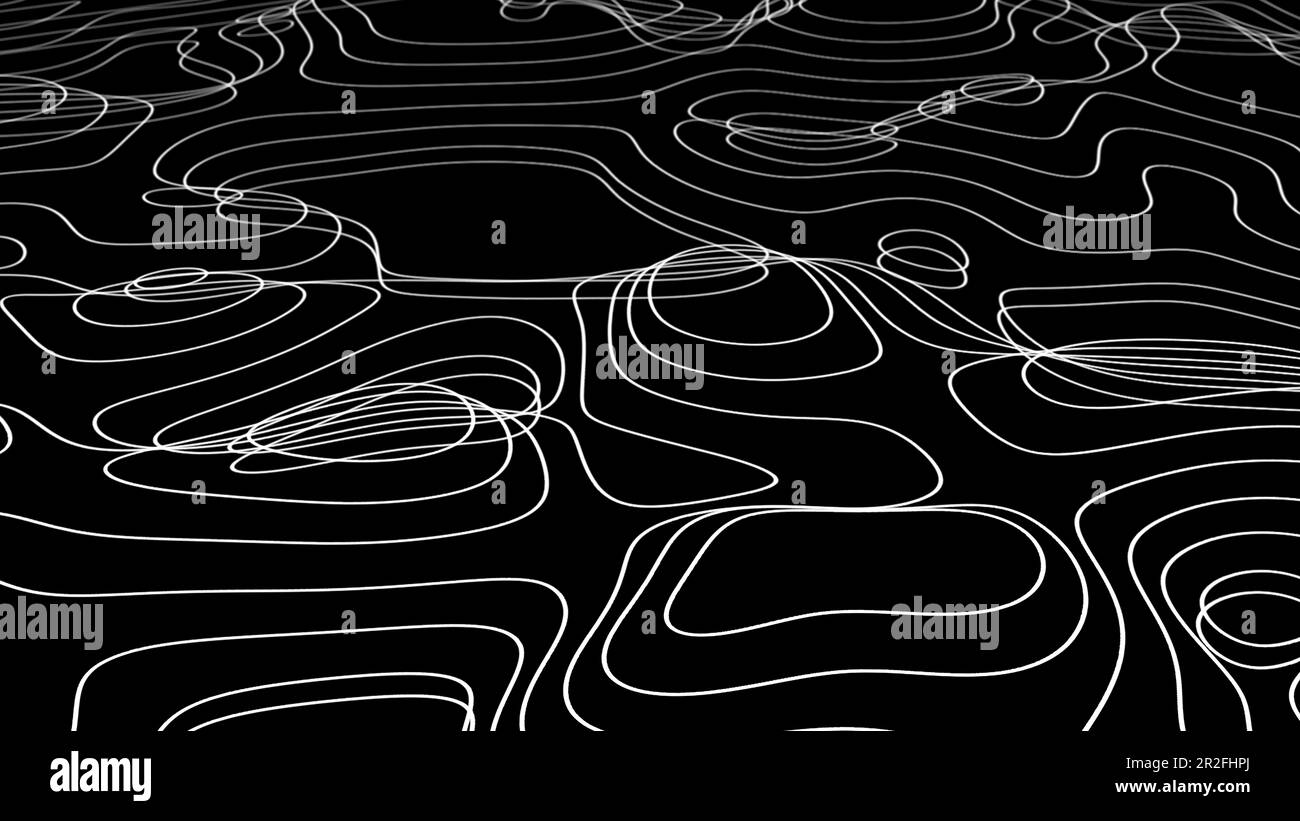 Black and White 3D Topographic map background concept abstract ...