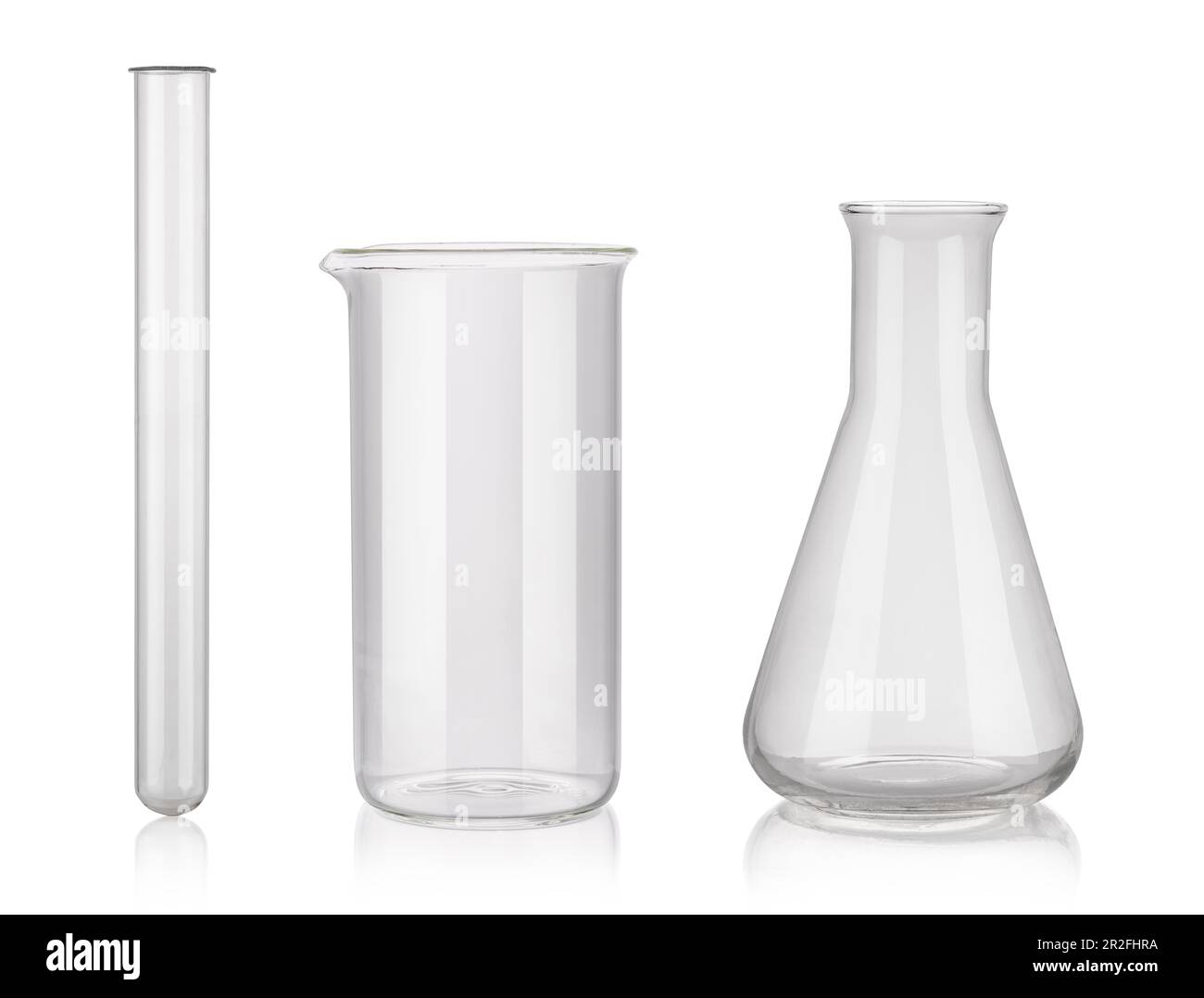 Test-tubes isolated on white. Laboratory glassware Stock Photo - Alamy