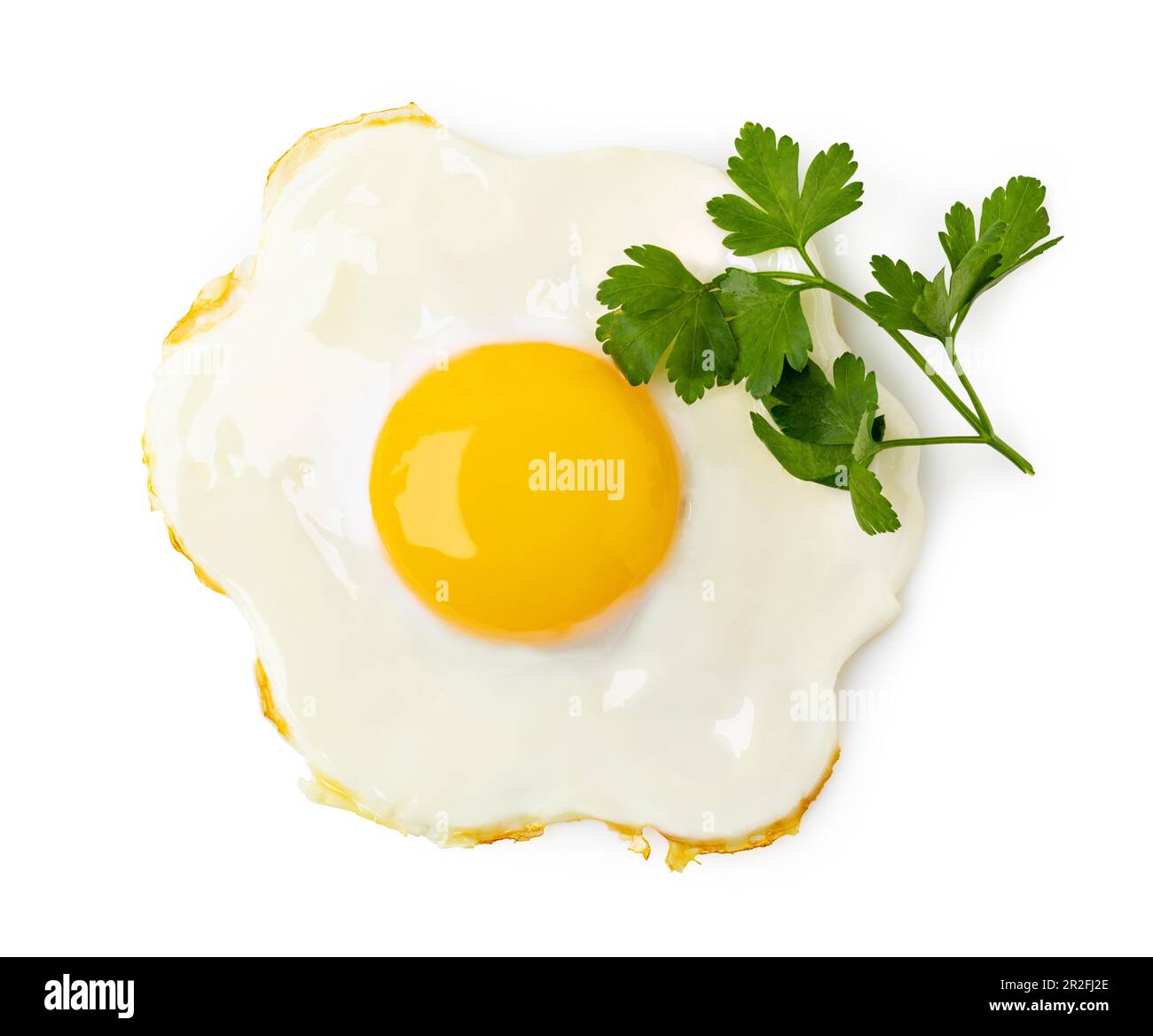 Fried egg isolated on white background Stock Photo - Alamy