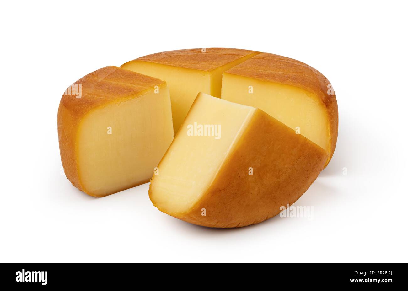Smoked natural cheese, isolated on white background Stock Photo - Alamy