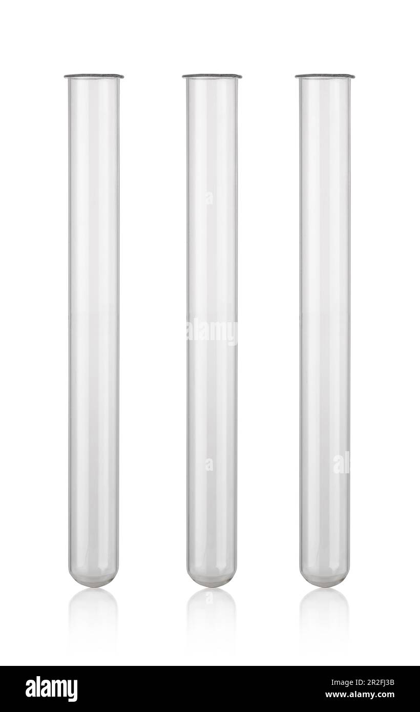 Test-tubes isolated on white. Laboratory glassware Stock Photo - Alamy