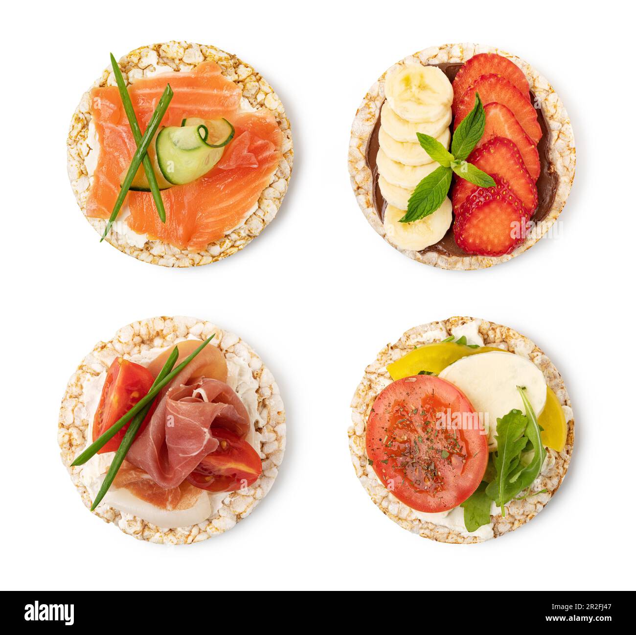 Rice cakes. isolated on white background Stock Photo - Alamy