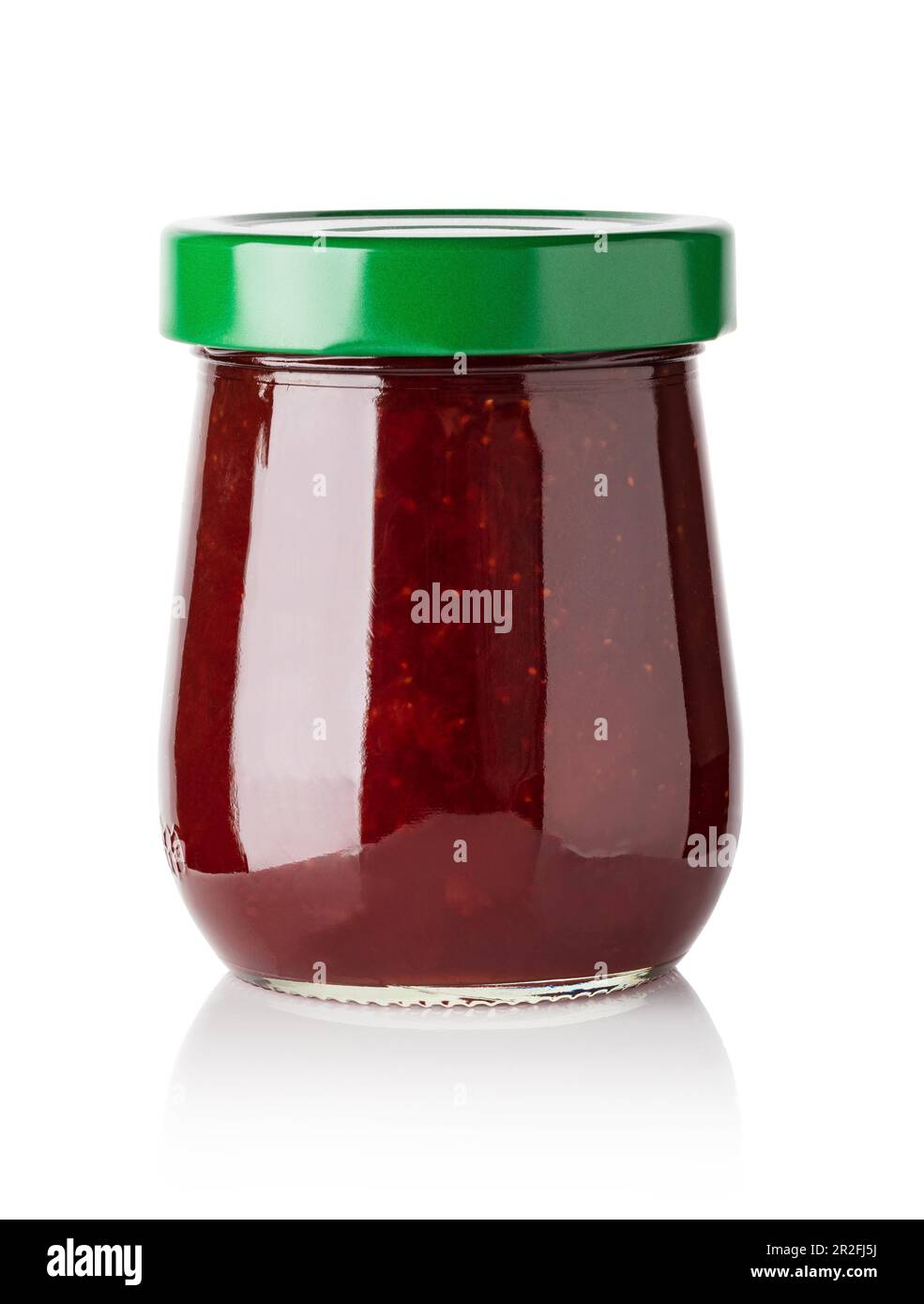 Jars of raspberry jam isolated on white background with clipping path ...