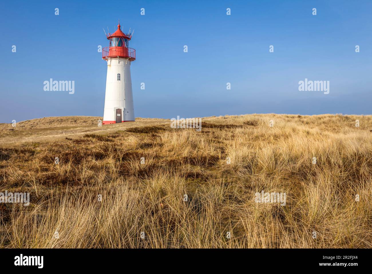 List-West lighthouse on the Ellenbogen Peninsula, Sylt, Schleswig ...