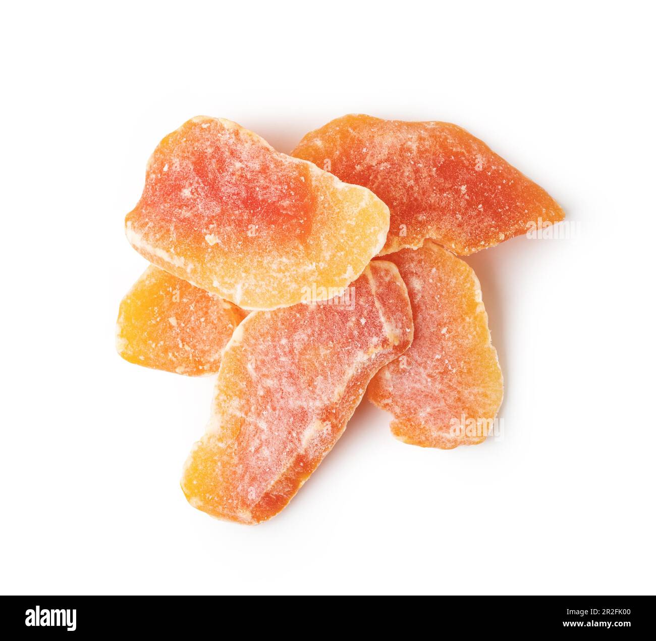 Dried papaya isolated over white background Stock Photo - Alamy